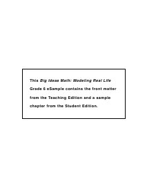 Big Ideas Math: Modeling Real Life, Grade 6