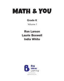 Math and YOU Grade K